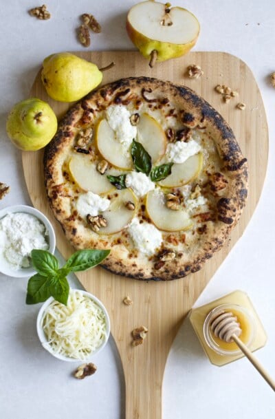 Pear, Honey, Walnut Cheese Pizza - Cucina by Elena