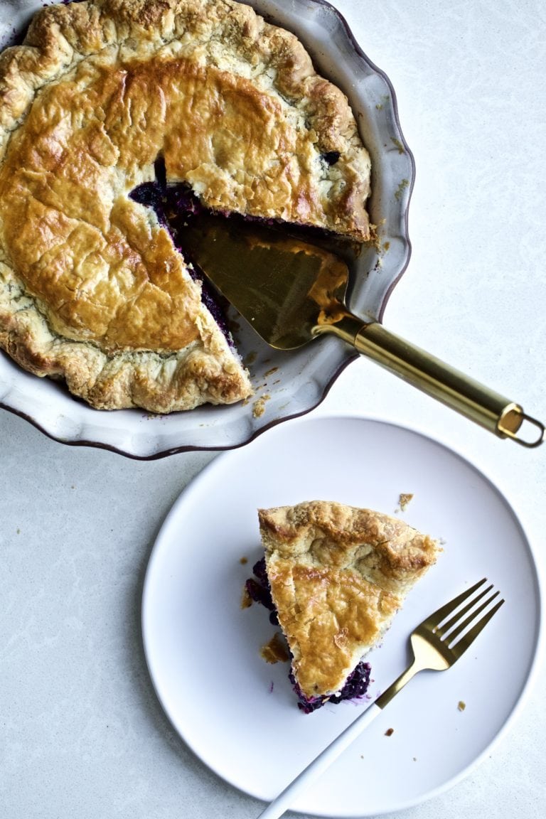Best Bursting Blueberry Pie Flaky Crust - Cucina by Elena