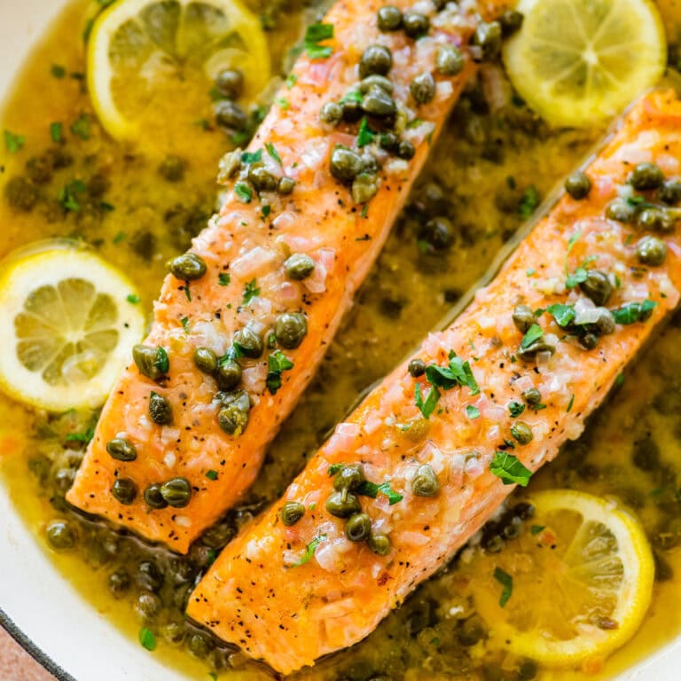 BEST Salmon Piccata (Lemon Butter Caper Sauce) - Cucina by Elena