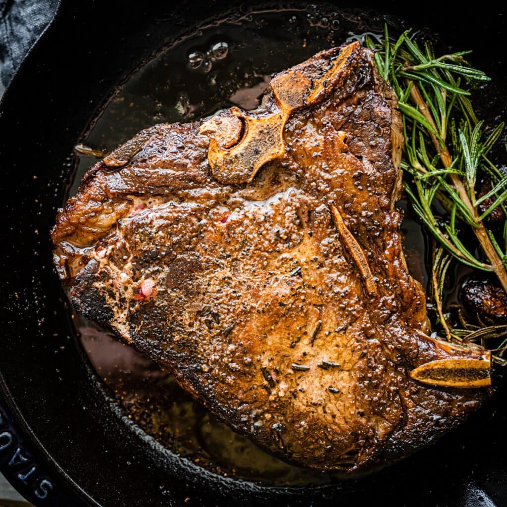 Pan Seared T-Bone Steak - CucinaByElena