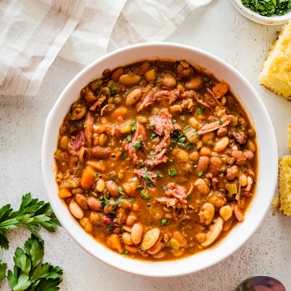 Traditional 15 Bean Soup Recipe with Ham (Easy) - CucinaByElena