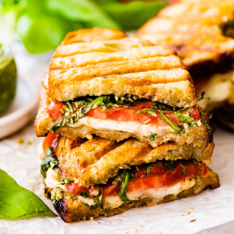 Caprese Sandwich Recipe with Basil Pesto (Panini) - Cucina by Elena