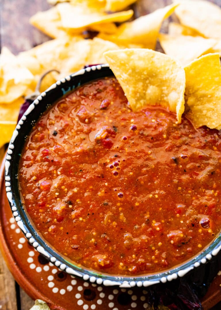 Copycat Chipotle Hot Salsa Recipe (Red Chili Salsa) - Cucina by Elena