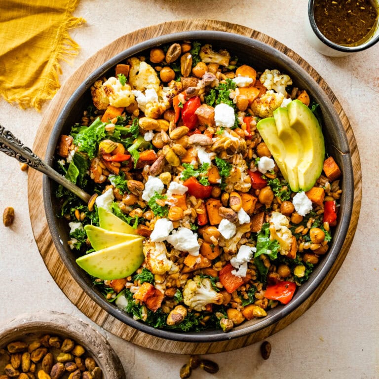 Roasted Veggie Grain Bowl with Balsamic Dressing - Cucina by Elena