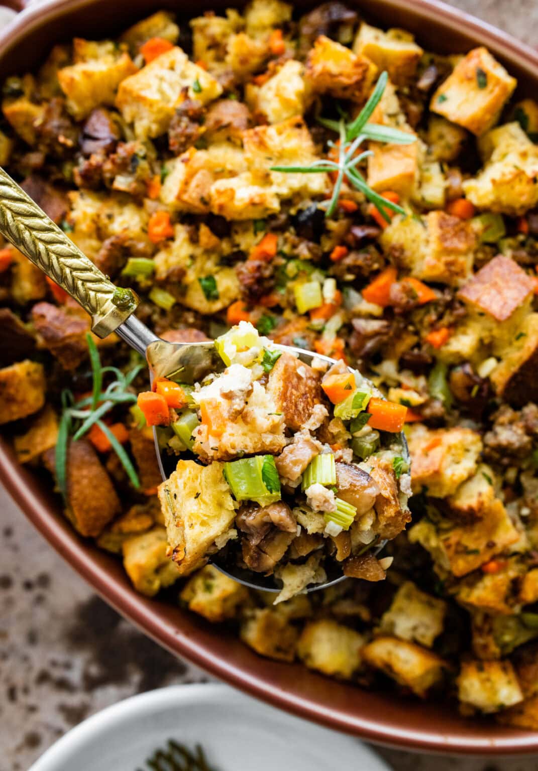 Ciabatta Stuffing with Sausage and Chestnuts Recipe - Cucina by Elena
