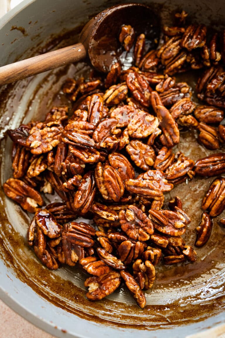 Easy Candied Pecans Recipe (10 minute Stovetop) - Cucina by Elena