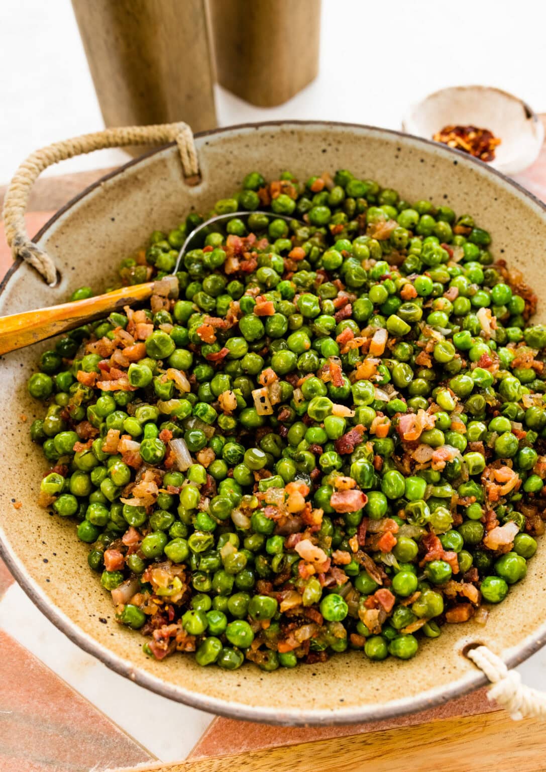 Peas and Pancetta Recipe (Easy Italian Side Dish) - Cucina by Elena