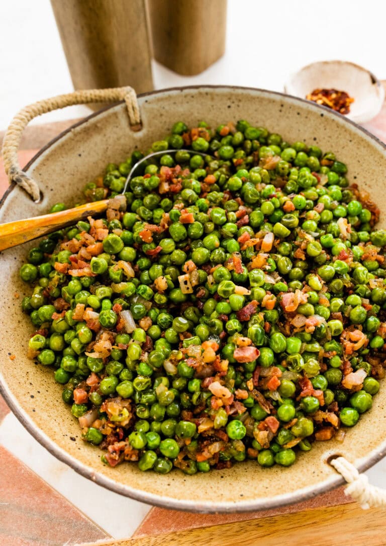 Peas and Pancetta Recipe (Easy Italian Side Dish) - Cucina by Elena