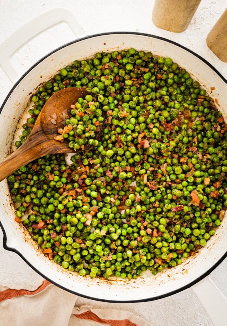 Peas and Pancetta Recipe (Easy Italian Side Dish) - Cucina by Elena